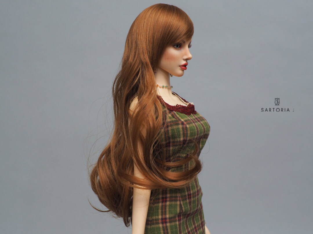 Loose Waves With Swoop Bang_orange Brown 7-8 Inch - Etsy