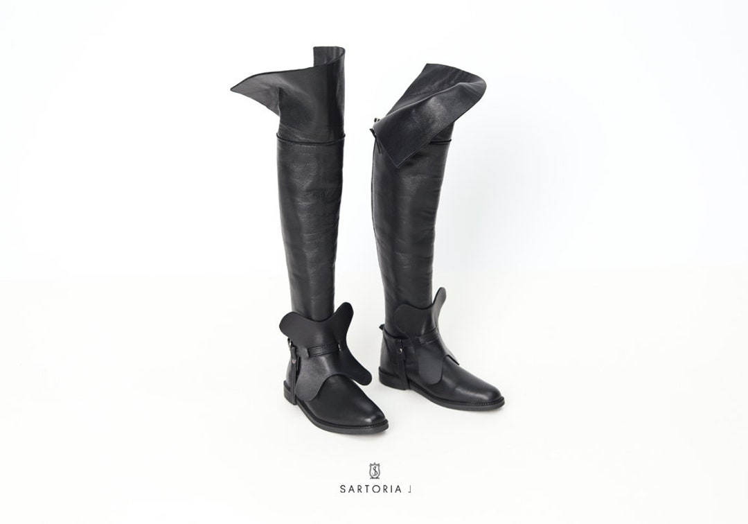 Sd_baroque Bootsblack Leather - Etsy