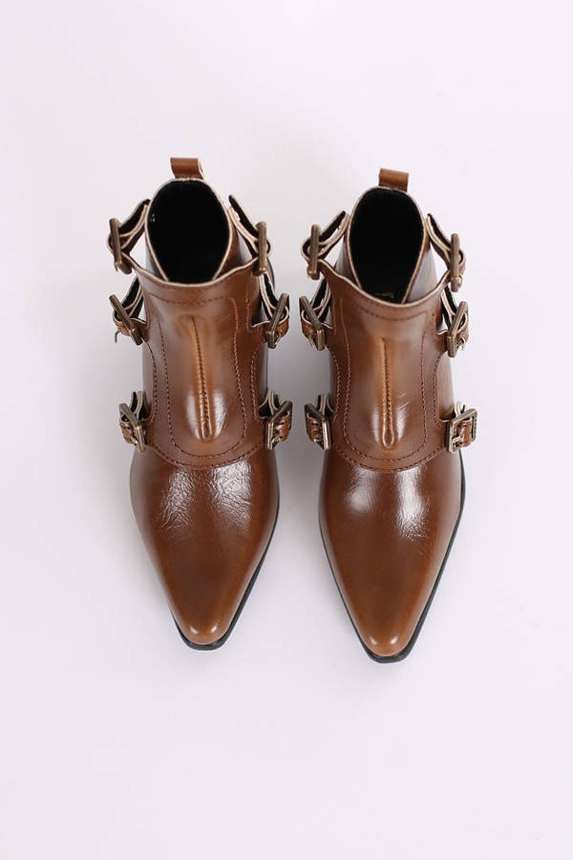 SD_Strap Boots Brown | Etsy