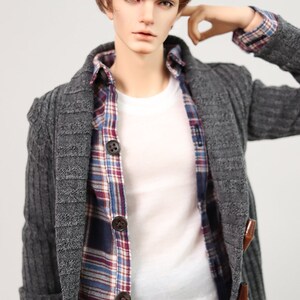 Msd_two-tone Gray Cardigan - Etsy