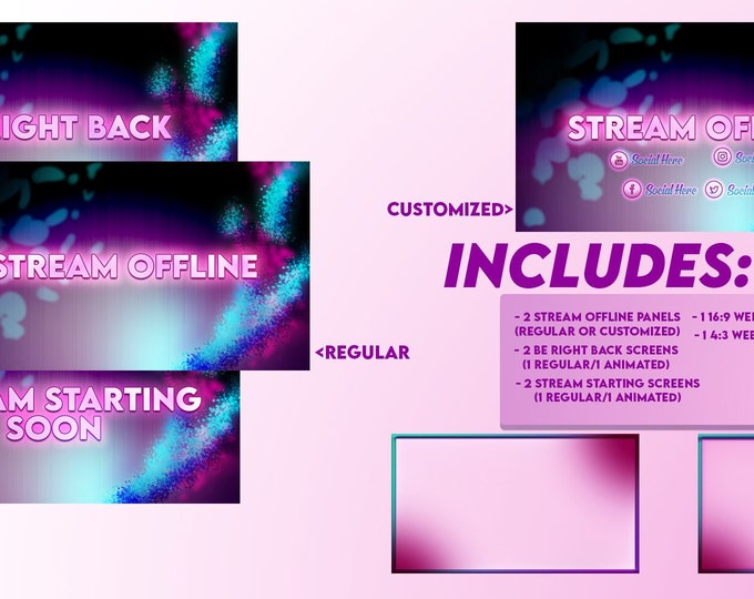 Custom Animated Starting Soon Stream Screen, Ending, Be Right Back for ...