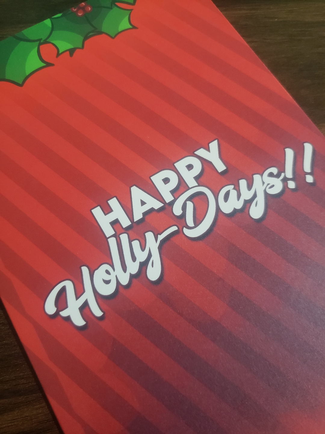 Happy Holly-days Yule Greetings Seasons Greetings Bulk - Etsy