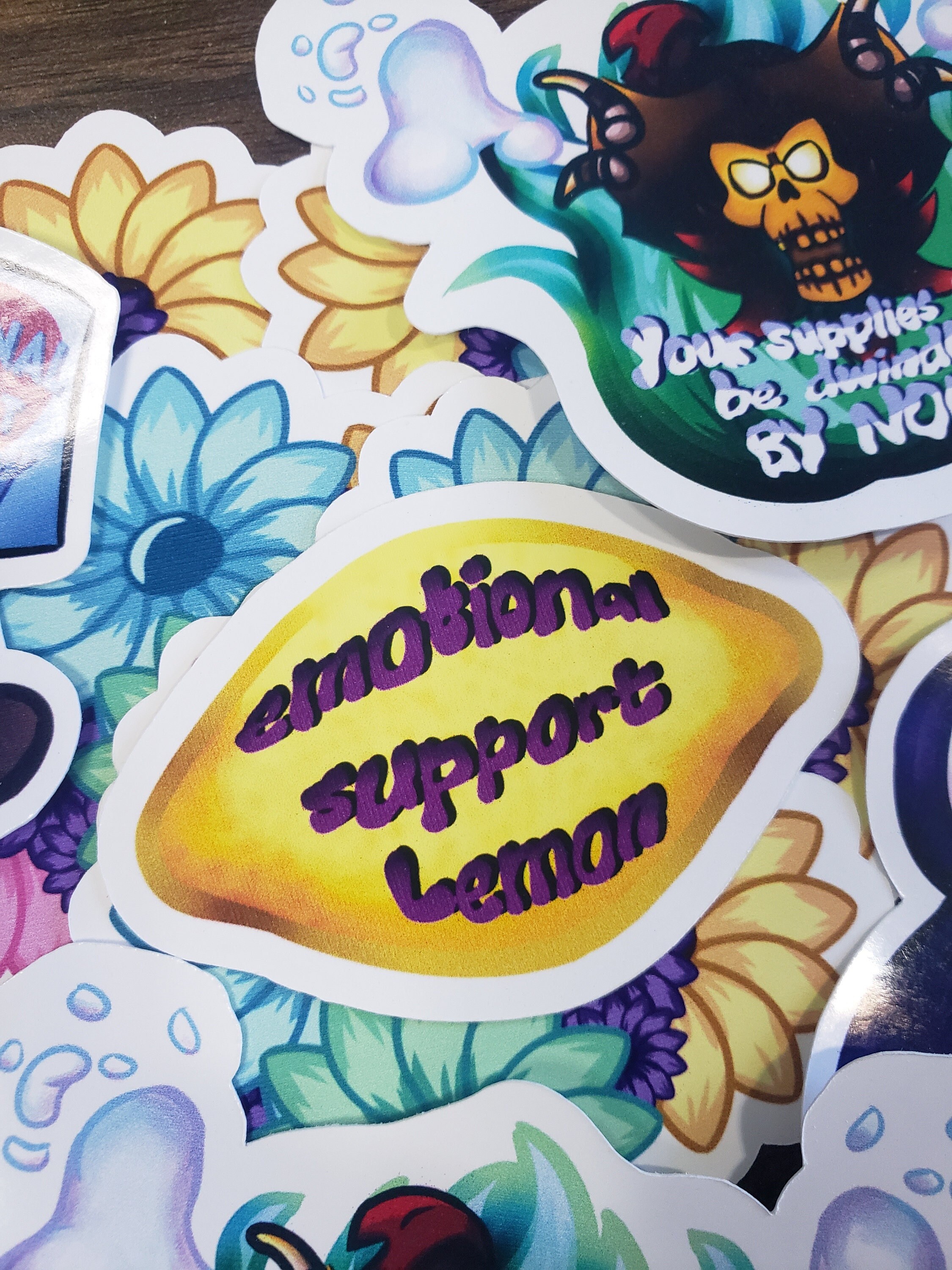 Emotional Support Lemon Sticker Funny Sticker Die Cut Sticker Paper ...