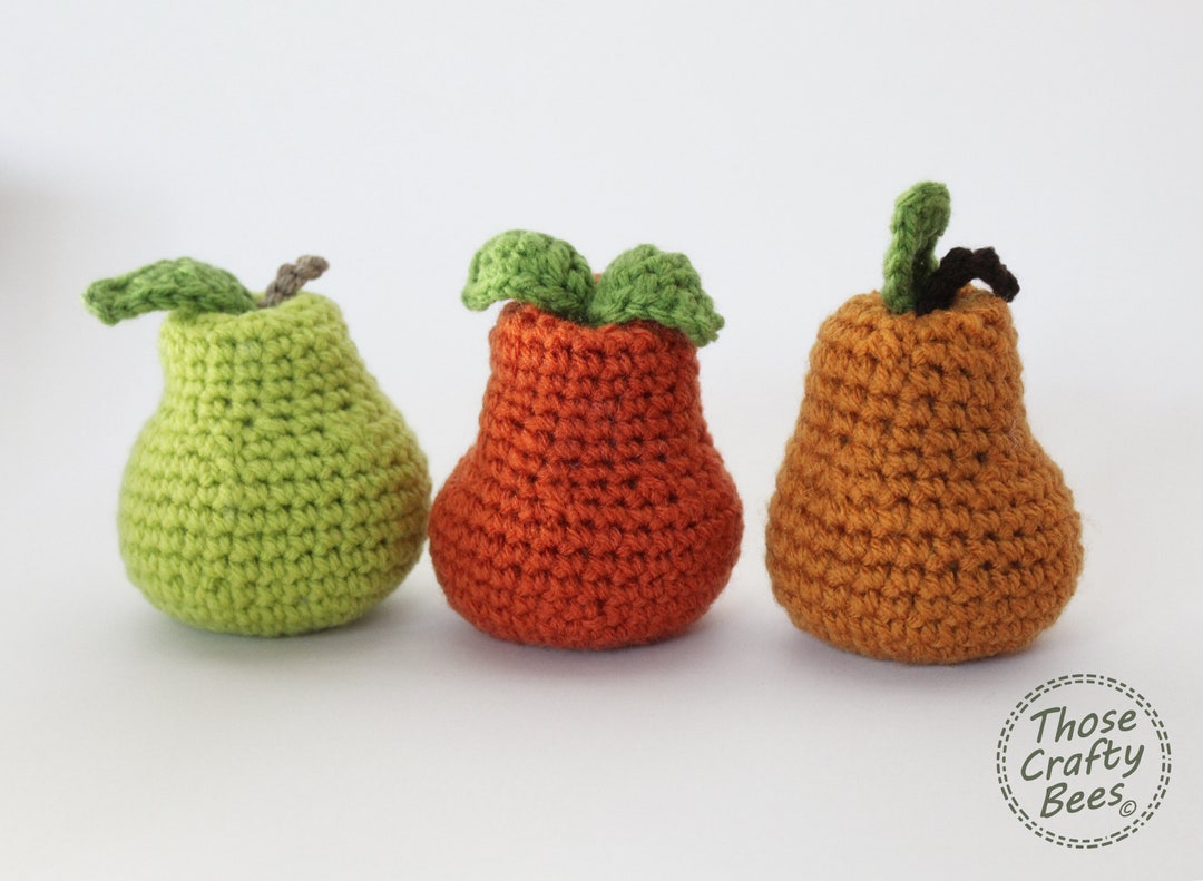 Crochet Pears Various Colors Pear Fruit Play Food Pretend Play Gifts ...