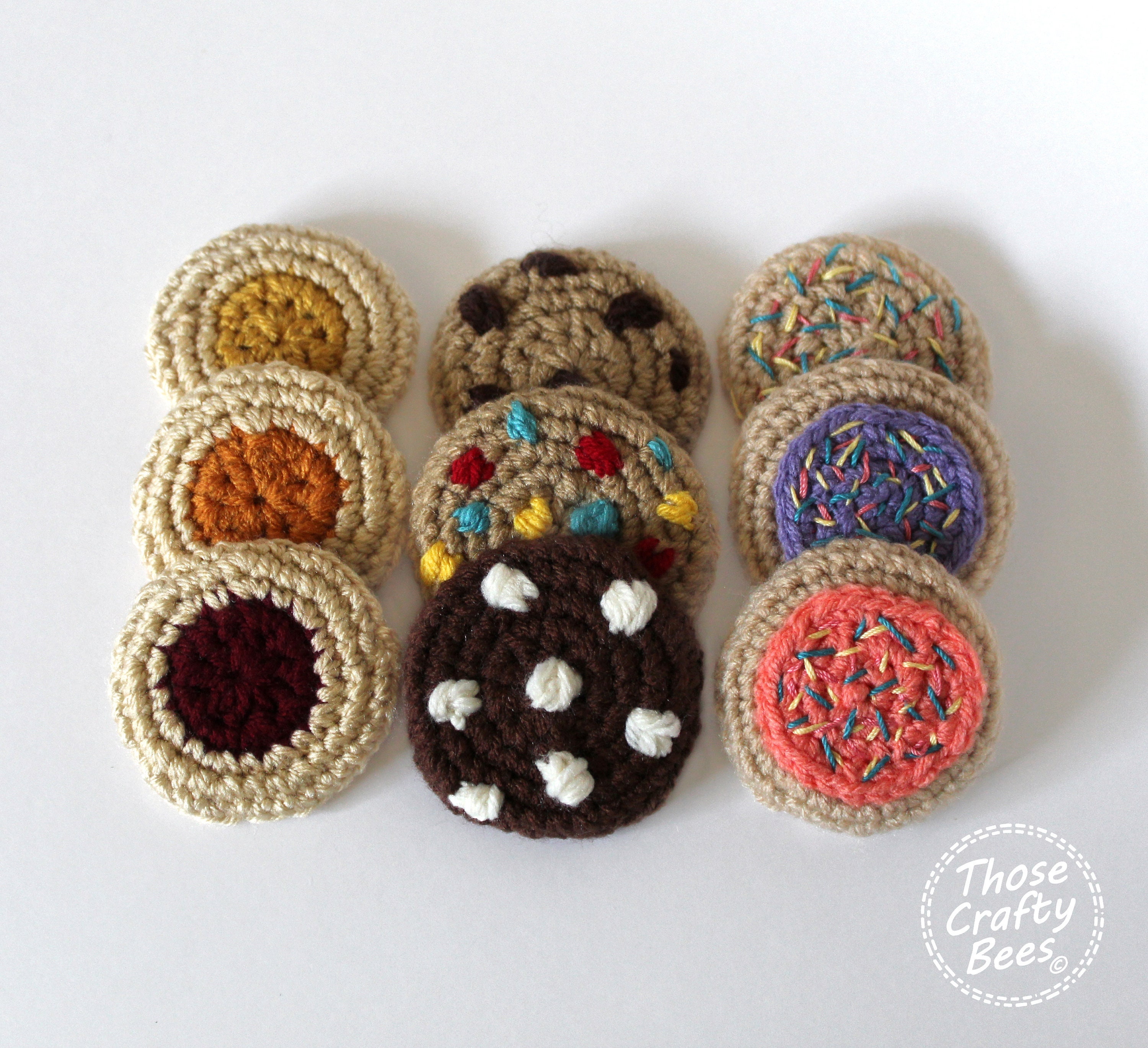 Assorted Crochet Cookies Playfood for Kids Chocolate Chip | Etsy