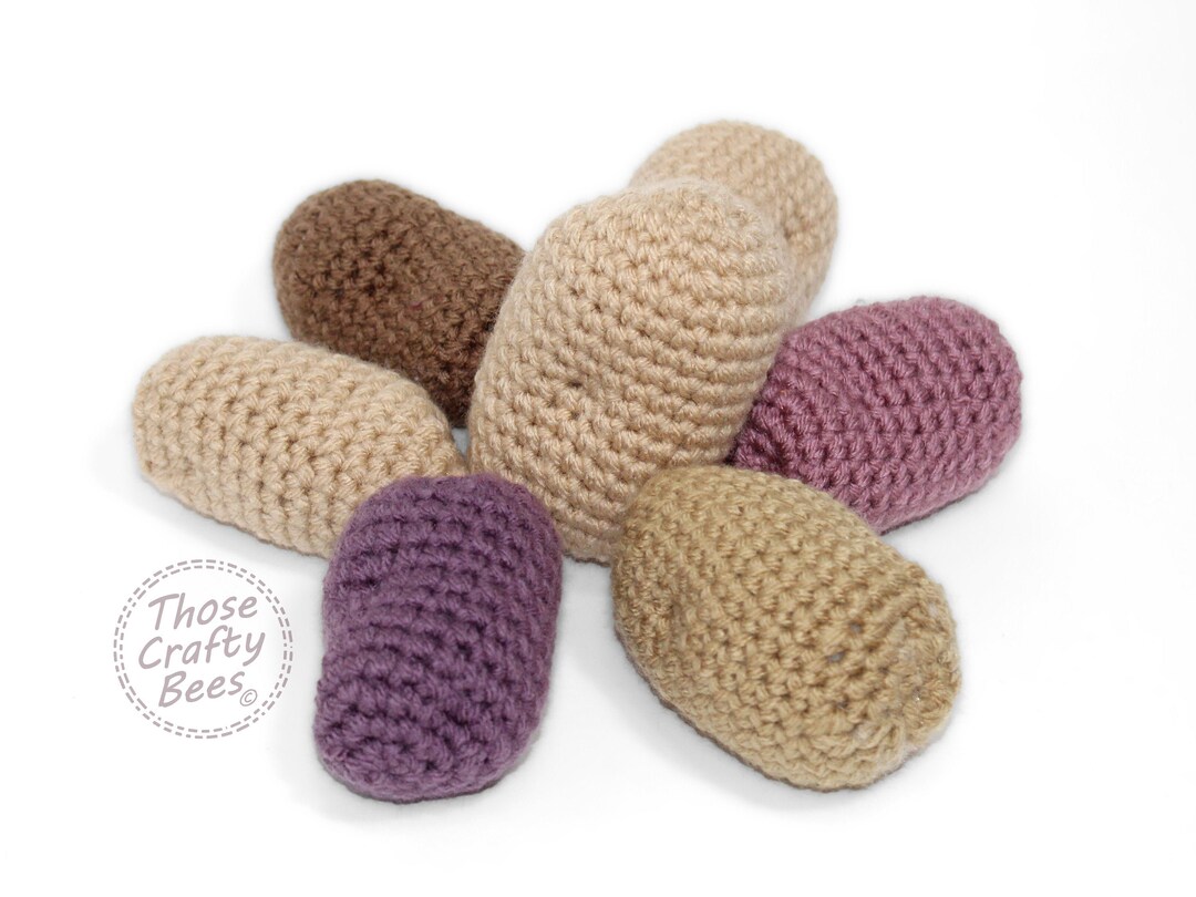 Crochet Potatoes Assorted Colors, Organic Rainbow Potatoes, Play Food ...