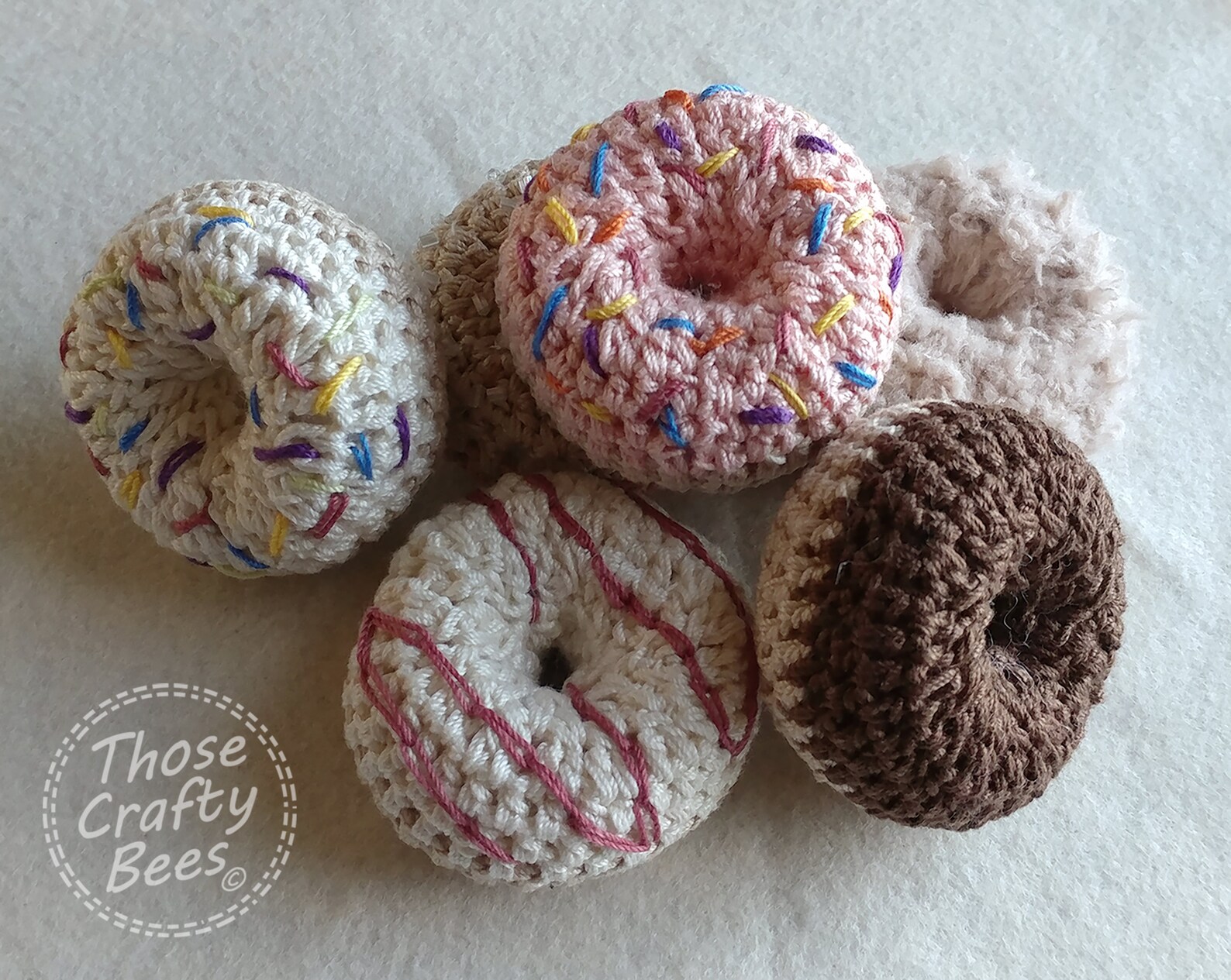 Small Crochet Donuts Pretend Play Soft Customizable - Etsy