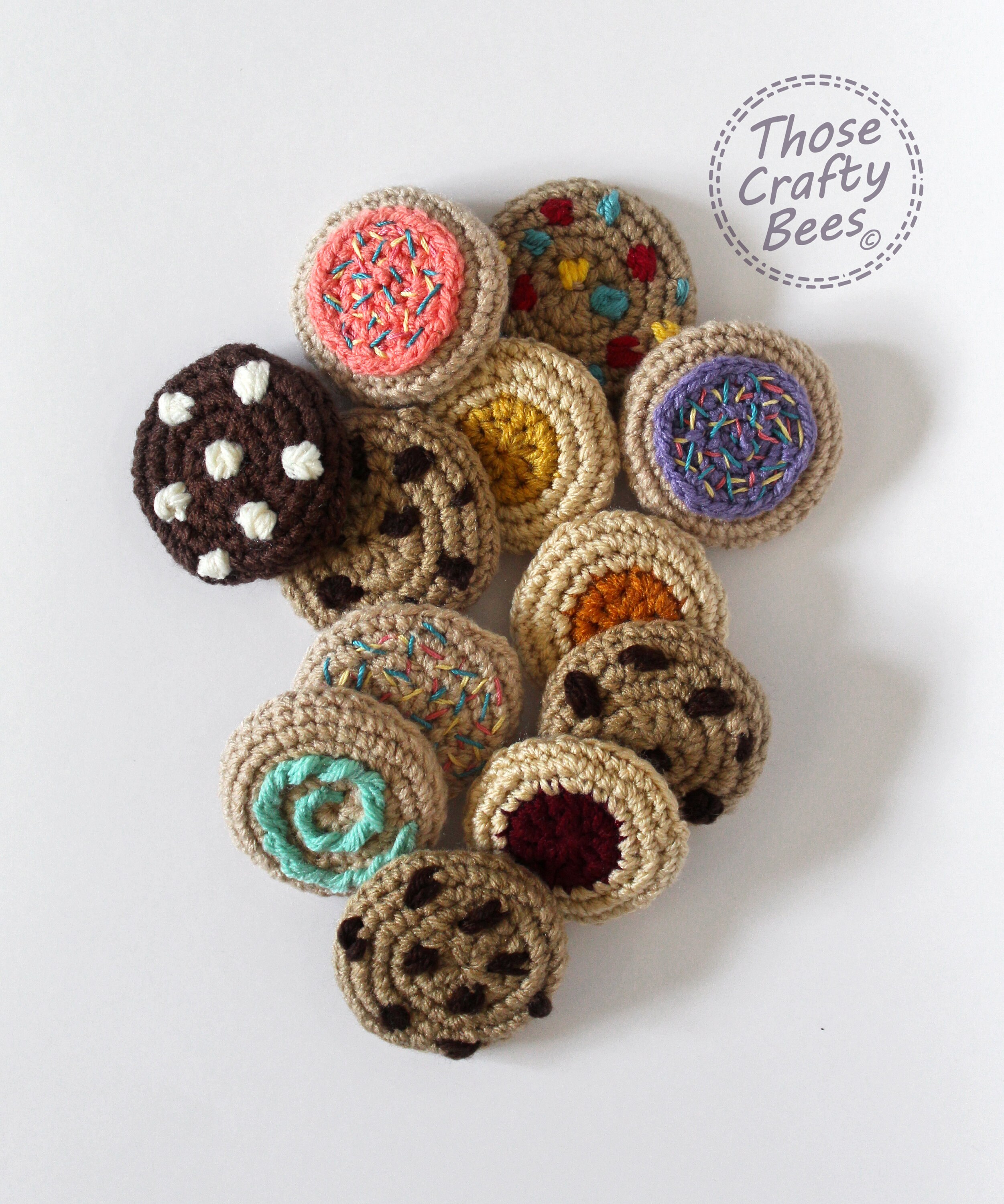 Assorted Crochet Cookies Playfood for Kids Chocolate Chip | Etsy