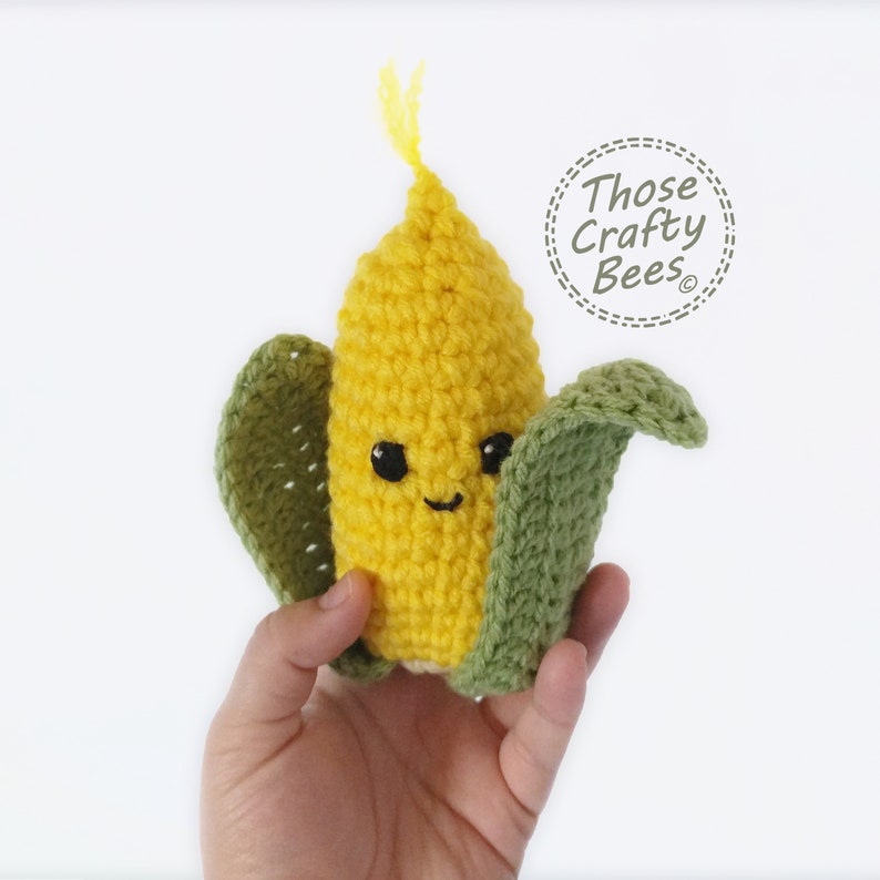 Crochet Corn with Husk Cute crochet play food Pretend Play | Etsy