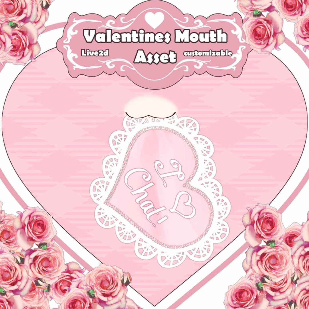Vtuber Live2d Valentines Mouth Asset for Use With VTUBE STUDIO - Etsy