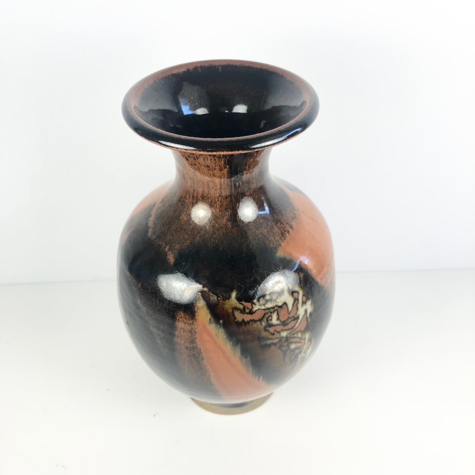 Signed Vintage Bill Karaffa Firemouth Pottery Ceramic Studio Vase ...