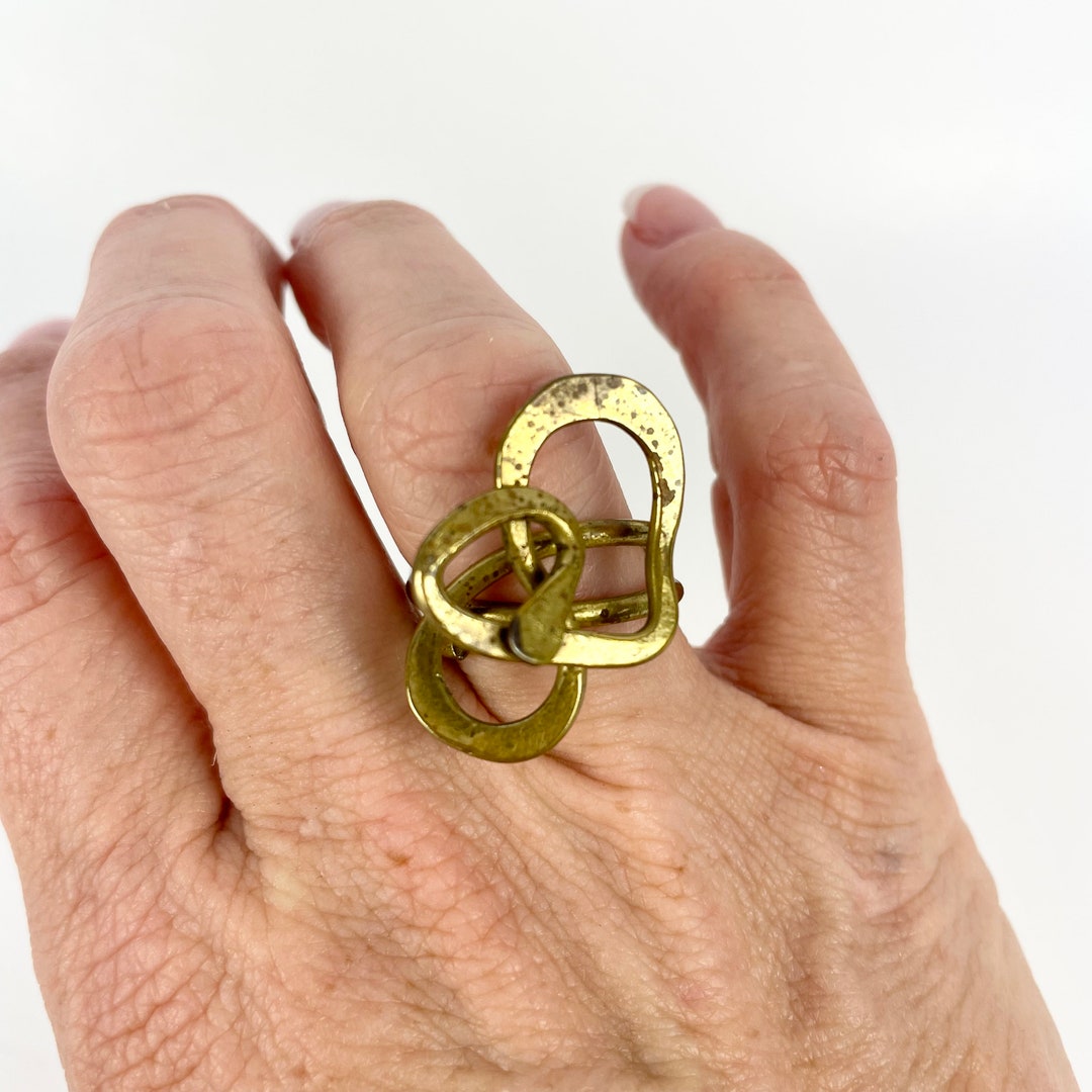 Vintage Modern Brutalist Bronze Ring Size 6.5 7 BOYD STYLE Mid Century ...