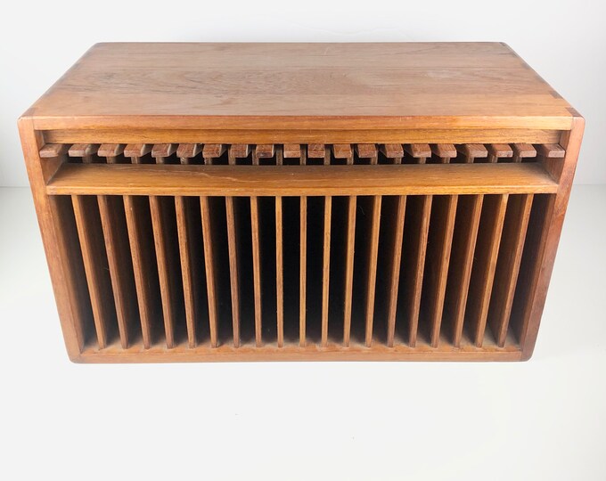 Mid Century Modern Vintage Kalmar Designs Teak Wood 20 CD Storage Rack ...