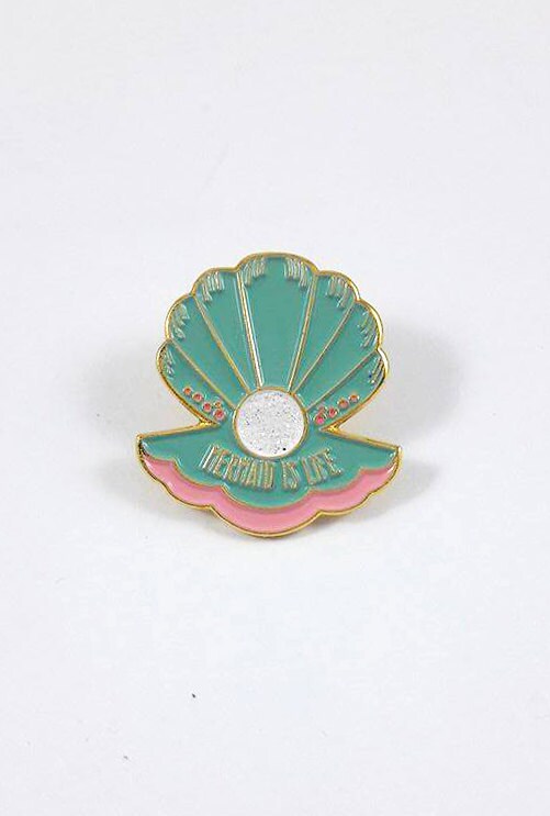 Sirena es vida Clam Shell menta Pin de solapa - Etsy España