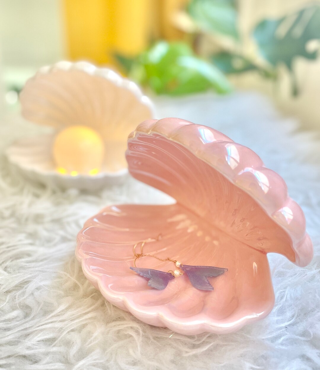 Mermaid Clam Shell Trinket Dish W/ Night Light - Etsy