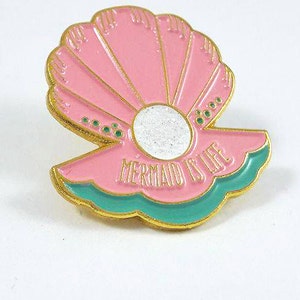 Mermaid is Life Clam Shell Pink Lapel Pin - Etsy