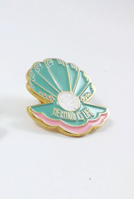 Sirena es vida Clam Shell menta Pin de solapa - Etsy España