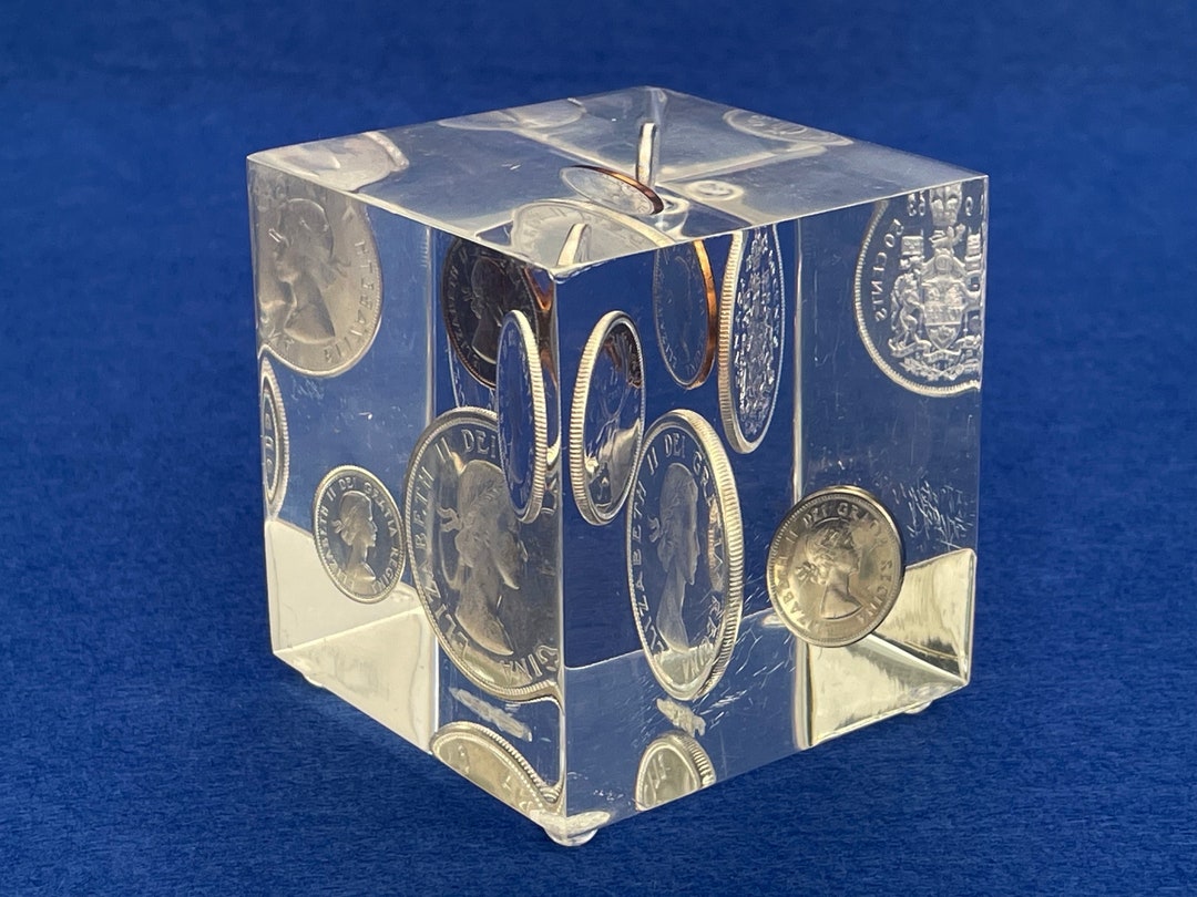 Vintage Canadian Proof Coin Set 1963 Paperweight - Encased in Resin ...