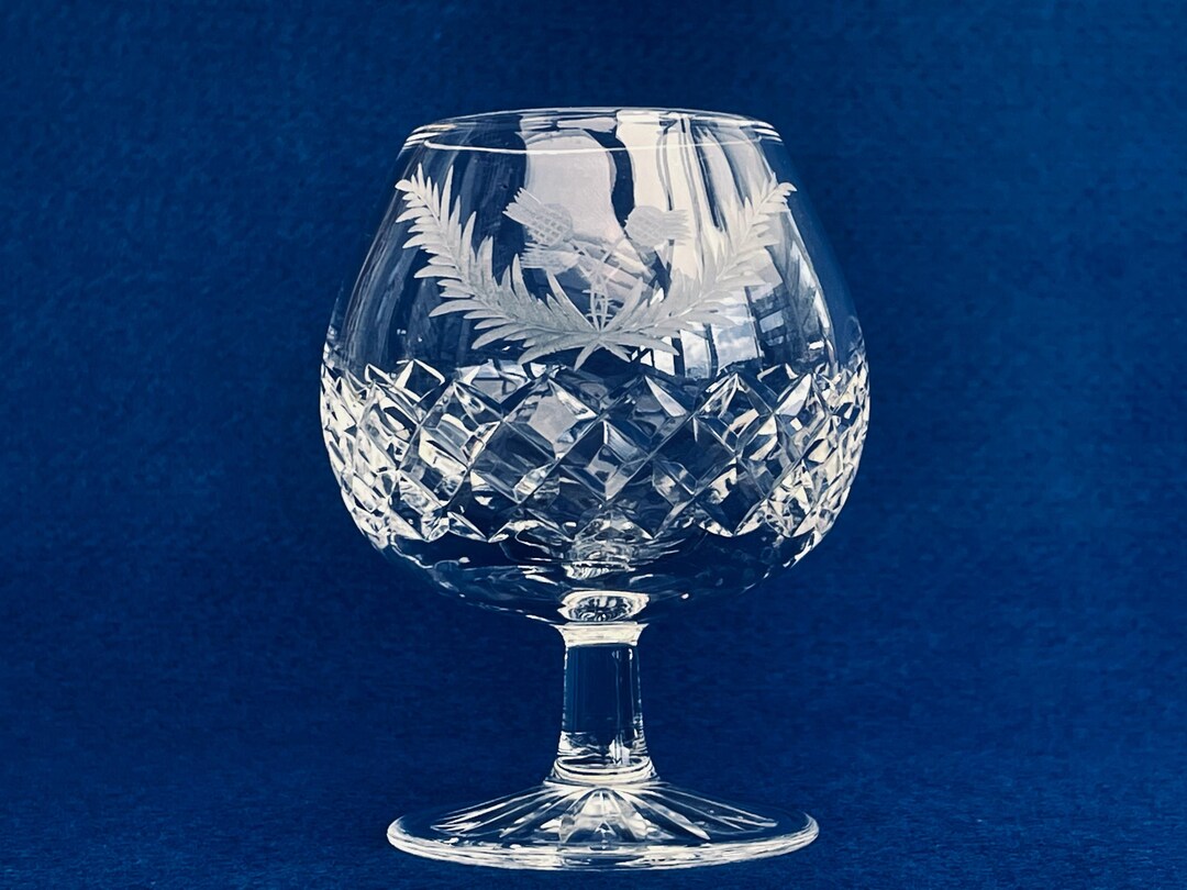 Vintage Crystal Brandy Glass - Thistle Engraved - Last Available - Etsy