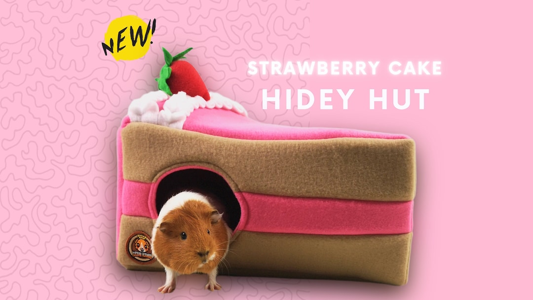 Guineaqueen® Strawbery Cake Hidey Hut Guinea Pig Fleece Bed Hideout ...