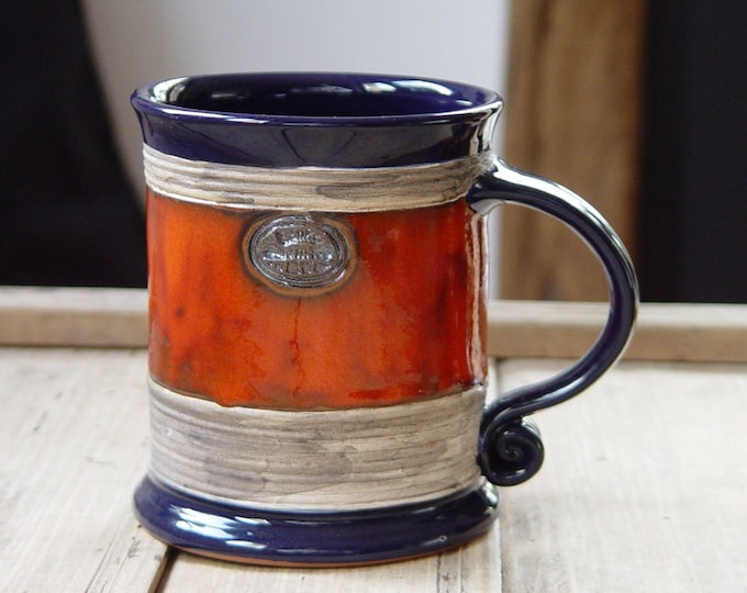 1970s Lee Jeans Ceramic Mug, 70s Denim Mug, Blue Ceramic Denim Vtg, Mid ...