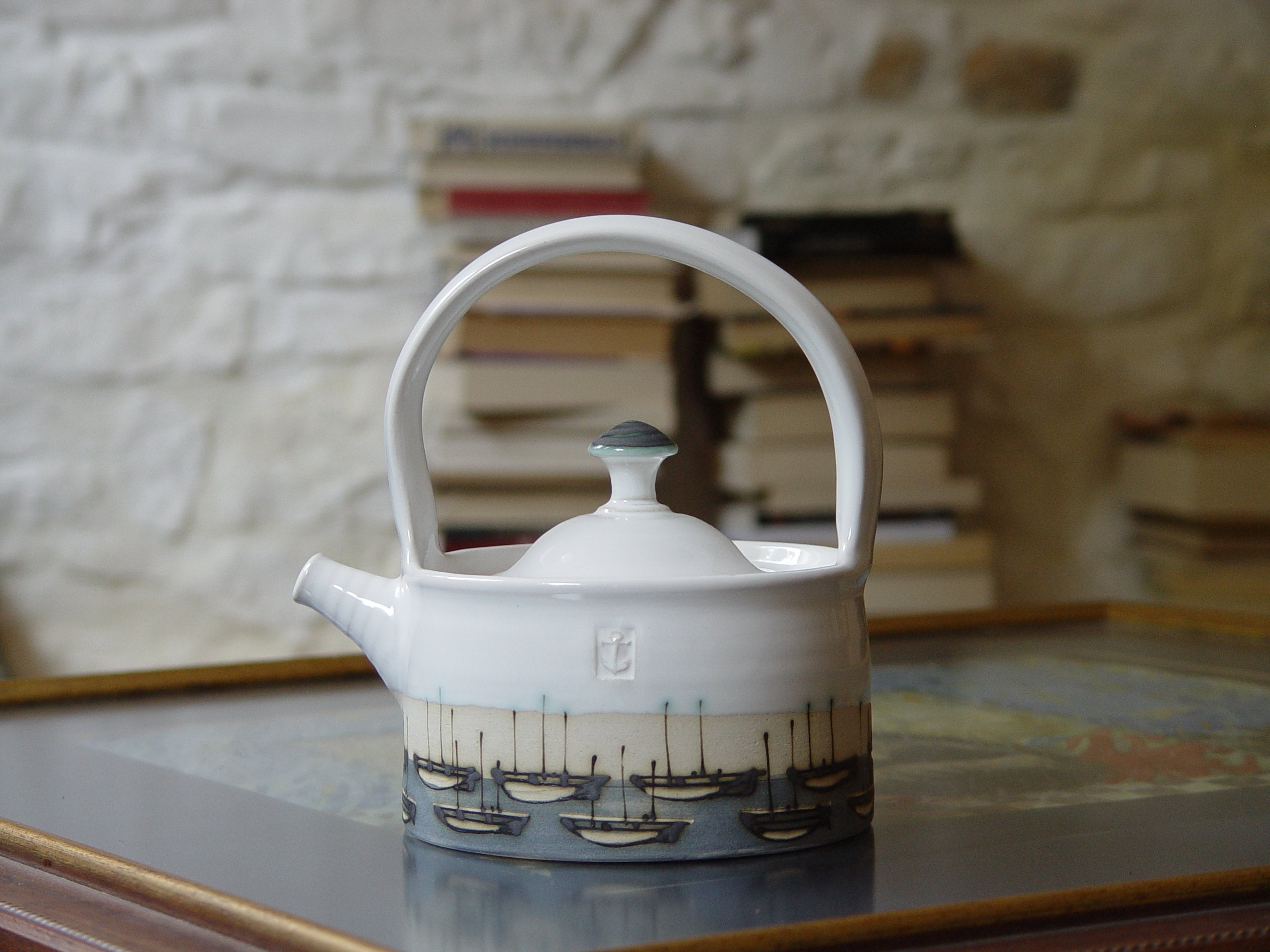 Handmade Stoneware Teapot - Ceramic Tea Pot - Ocean Theme Tea Maker ...