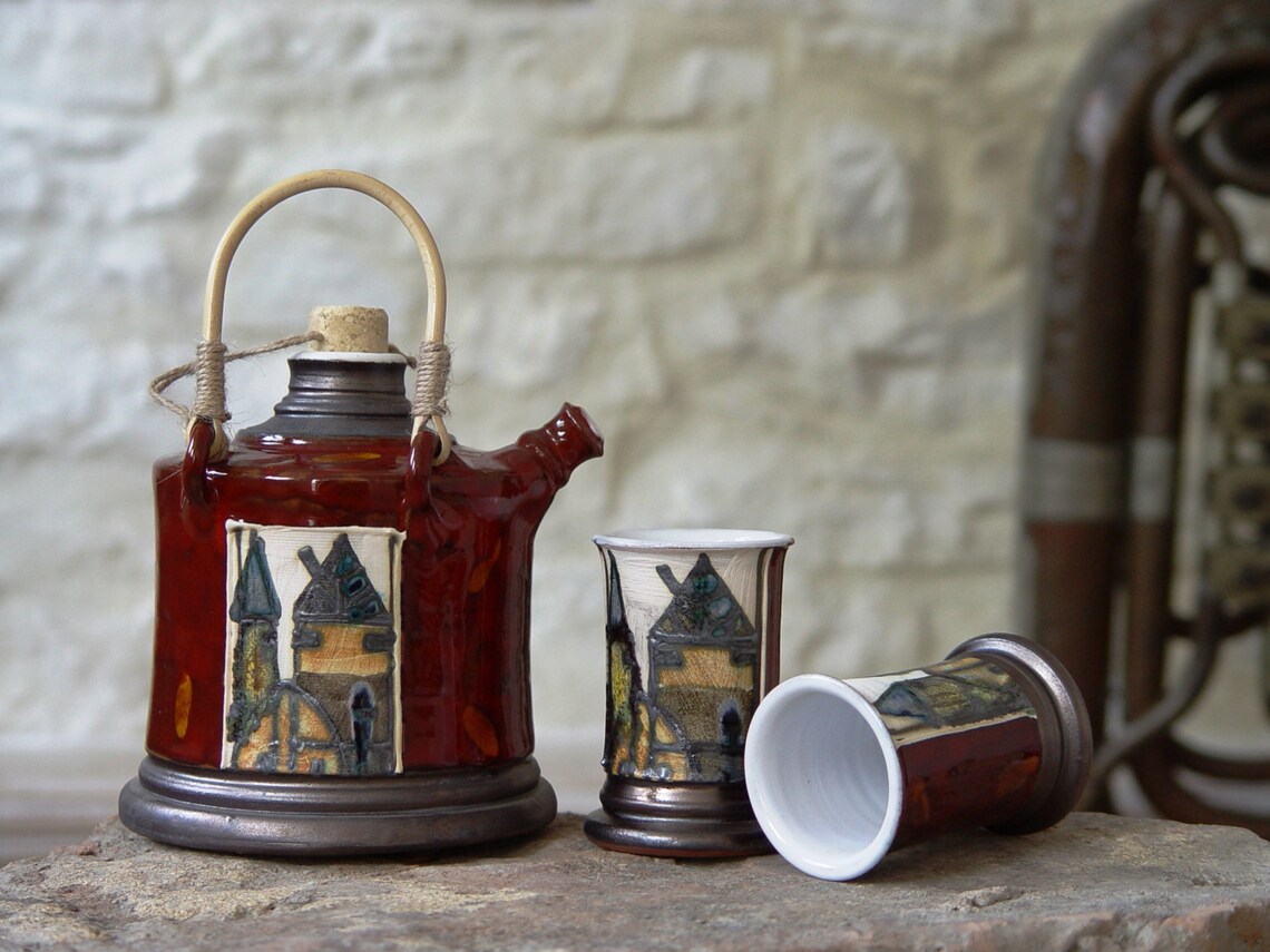 Small Red Pottery Mug Liquor Mug Pottery Tumbler Gift for - Etsy