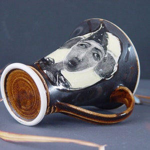 Handmade Stoneware Mug - Marionette Puppet Coffee Cup - Sad Face ...