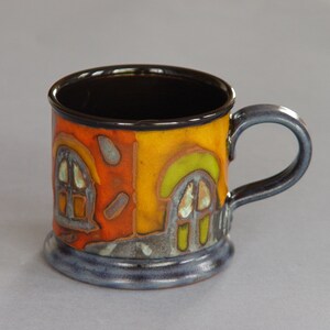 Handmade Windows Mug - Danko Pottery Art | Colorful Ceramic Cup 7 Oz ...