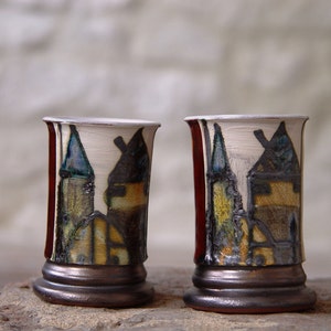 Small Red Pottery Mug, Liquor Mug, Pottery Tumbler, Gift for Dad ...