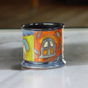Handmade Windows Mug - Danko Pottery Art | Colorful Ceramic Cup 7 Oz ...