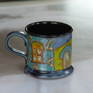 Handmade Windows Mug - Danko Pottery Art | Colorful Ceramic Cup 7 Oz ...