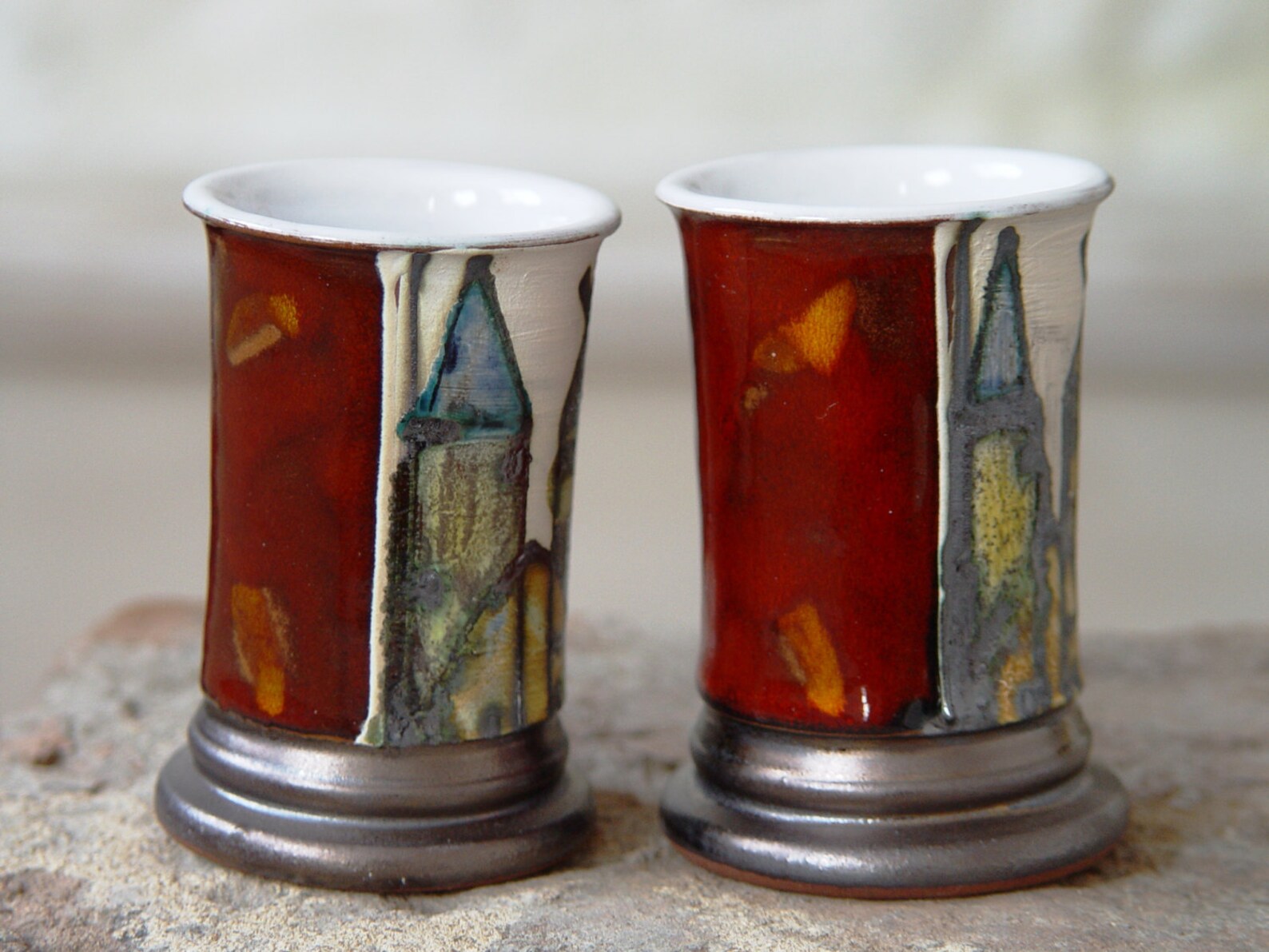 Small Red Pottery Mug Liquor Mug Pottery Tumbler Gift for | Etsy