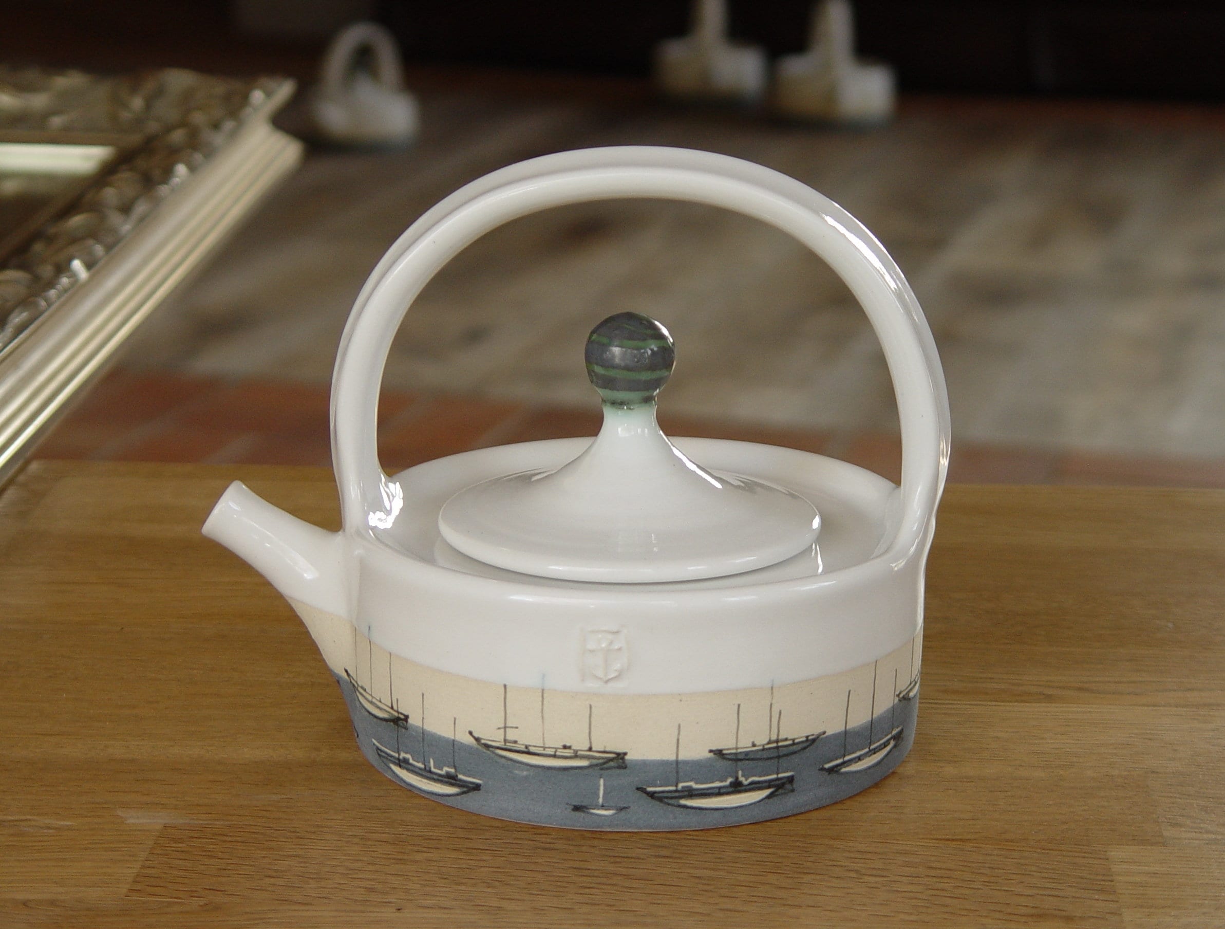 Handmade Stoneware Teapot - Ceramic Tea Pot - Ocean Theme Tea Maker ...