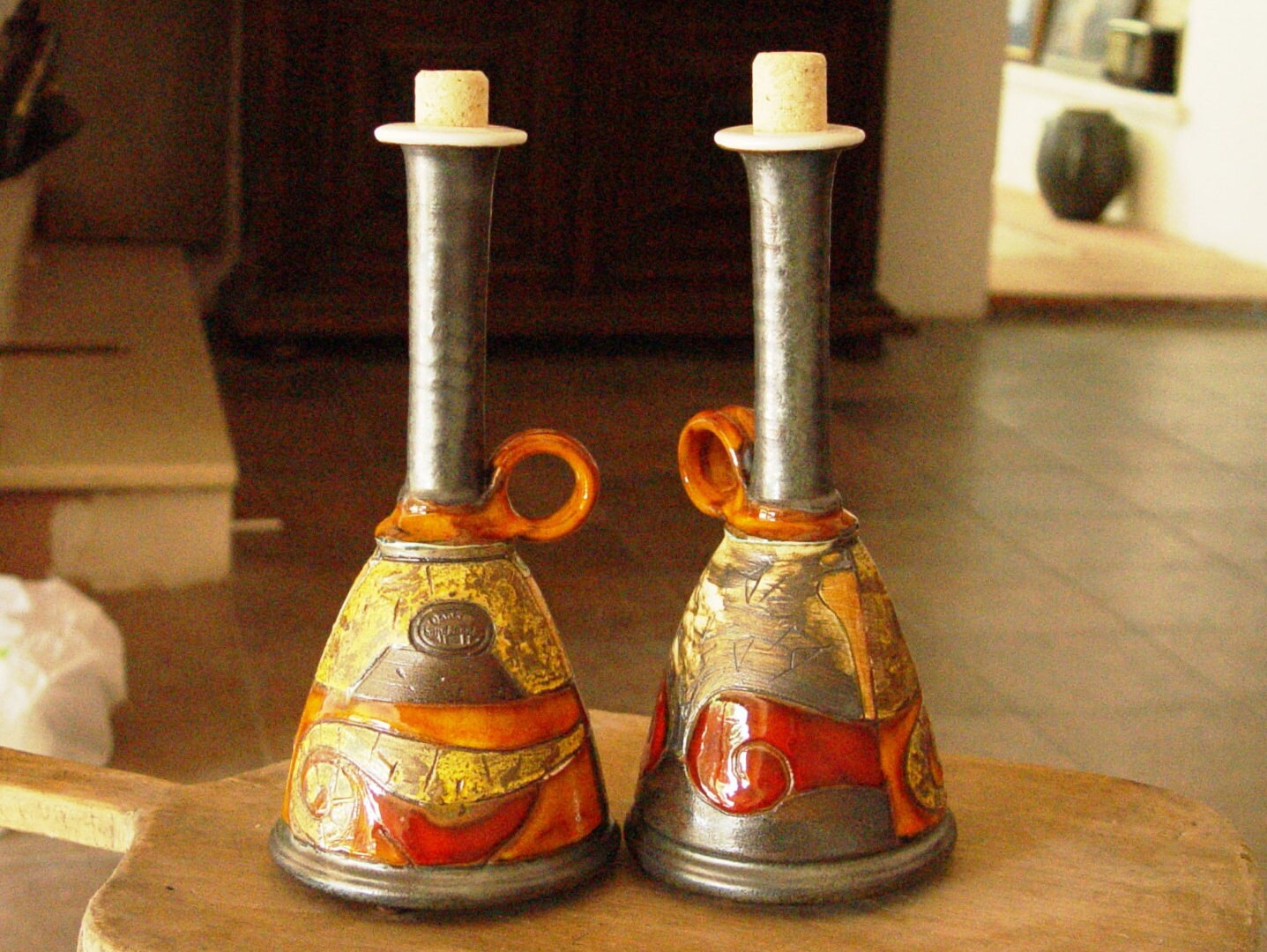 Vase, Pottery Bottle, Handmade Ceramic Vase, Earthen Bottle with Hand ...