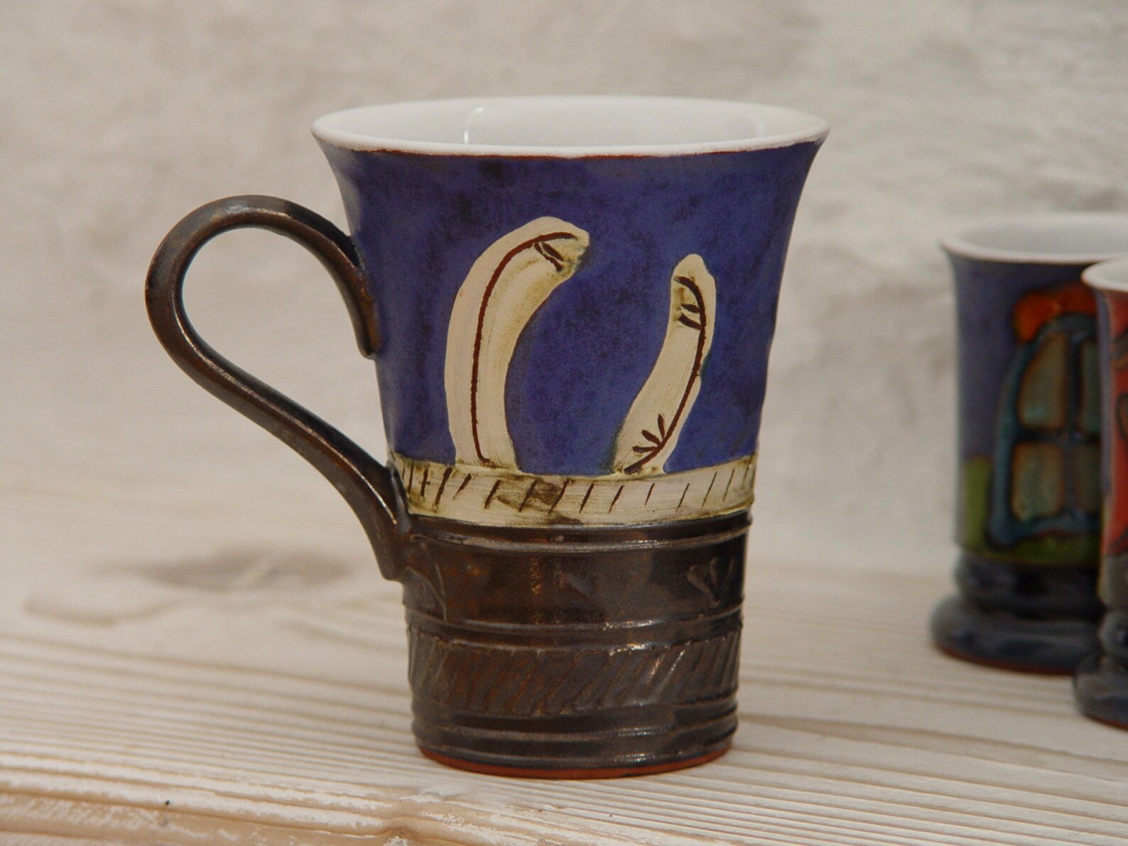 Blue Pottery Coffee or Tea Mug Unique Earthen Mug Ceramic | Etsy