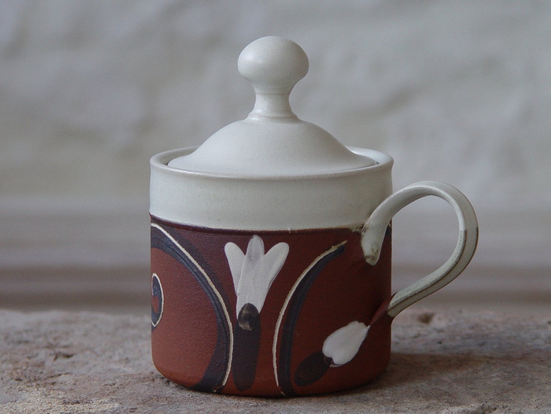Stoneware Sugar Bowl, Pottery Sugar Container, Handmade and Hand ...