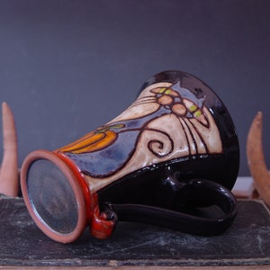 Cute Cat Pumpkin & Bats Halloween Mug Handmade 13oz Ceramic Cup Funny ...