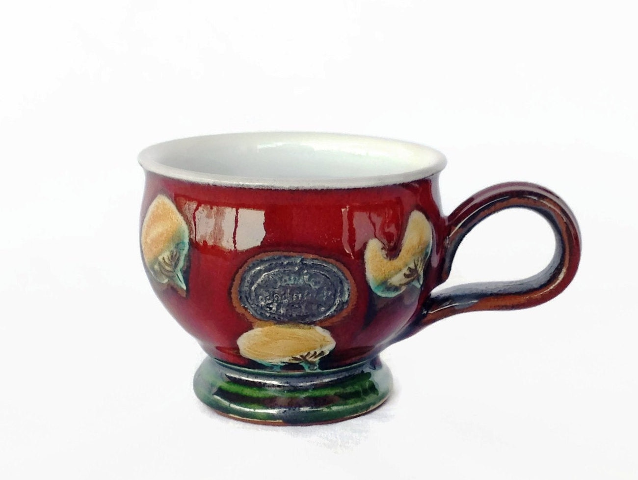 Pottery Coffee Cup. Ceramic Espresso Cup with Handpainted Decoration ...