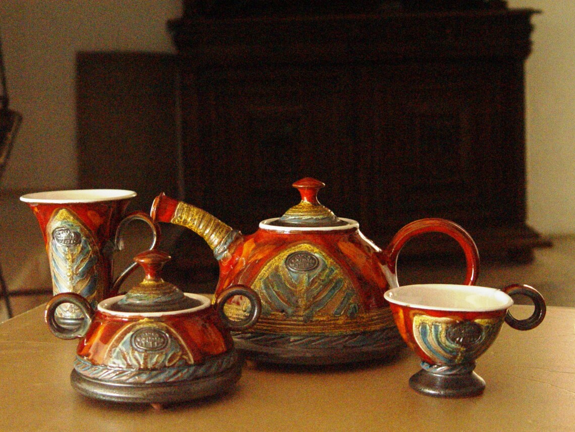 Ceramic Coffee Set Rustic Wedding Gift Pottery Tea Set - Etsy