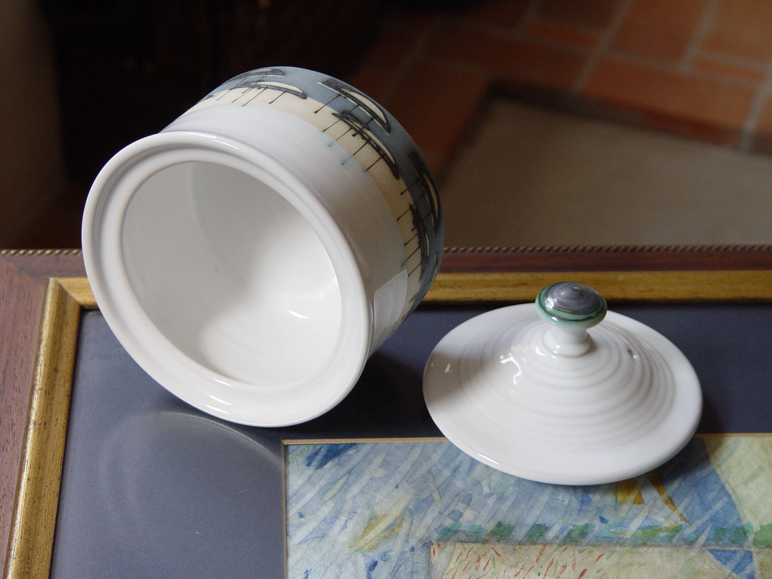 Stoneware Kitchen Canister - Handmade Ceramic Bowl- Pottery Storage Box ...