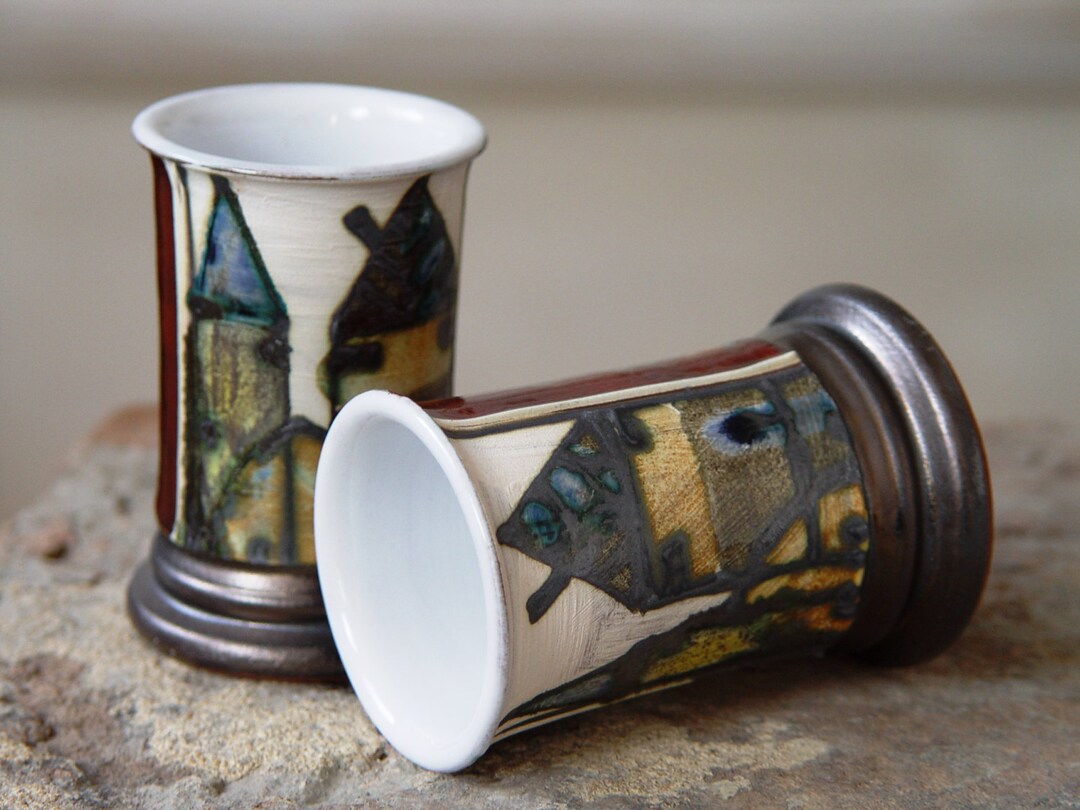 Small Red Pottery Mug, Liquor Mug, Pottery Tumbler, Gift for Dad ...