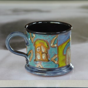 Handmade Windows Mug - Danko Pottery Art | Colorful Ceramic Cup 7 Oz ...
