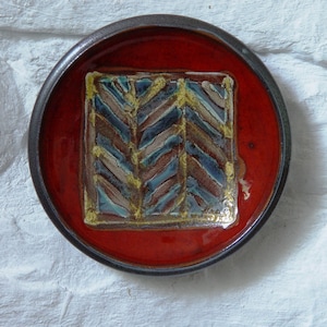 Handmade Red Ceramic Plate - Christmas Gift - Wall Decor - Wheel Thrown ...