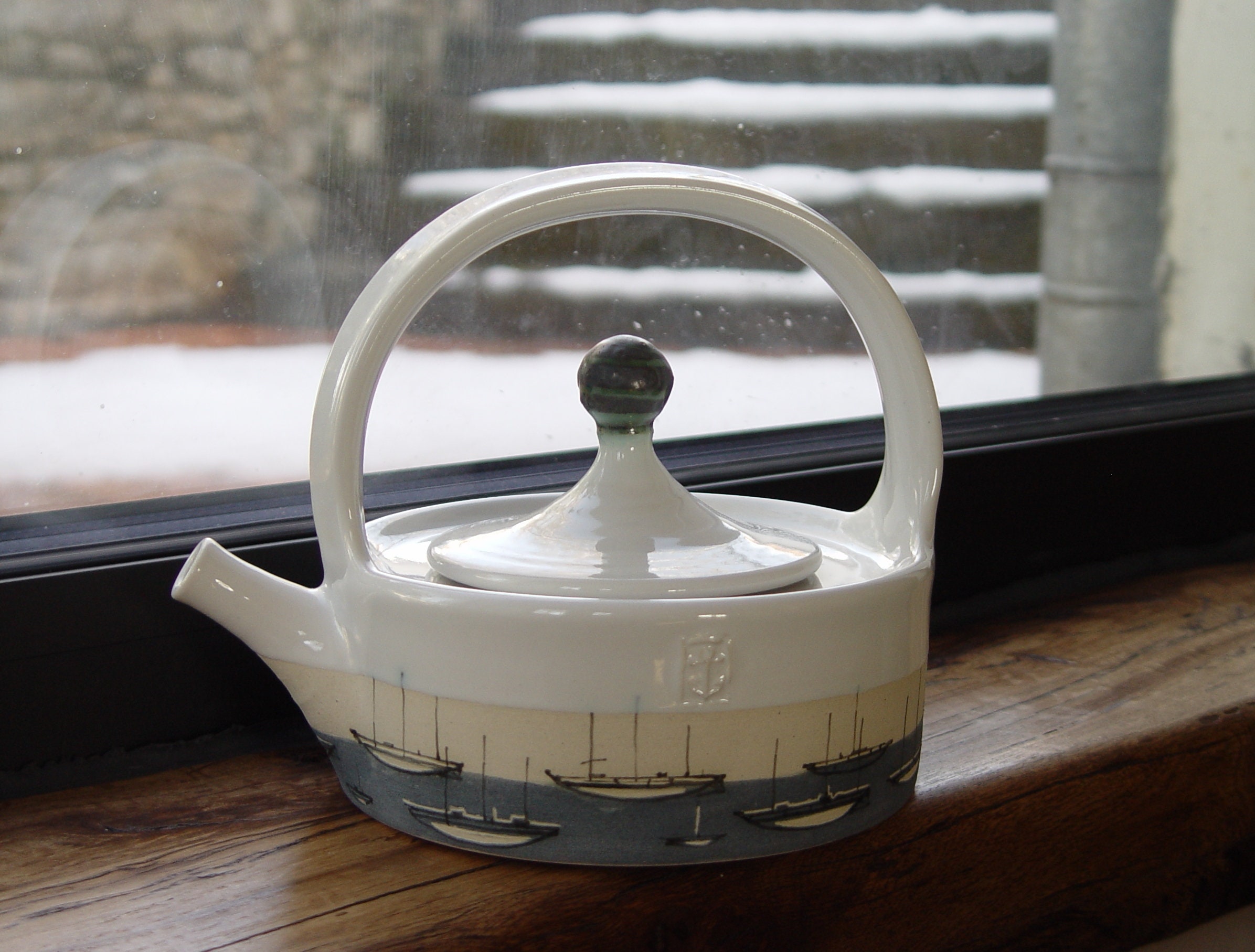 Handmade Stoneware Teapot - Ceramic Tea Pot - Ocean Theme Tea Maker ...