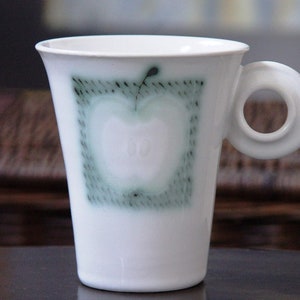 Danko Pottery - Hand-painted Apple Mug - Elegant Stoneware Tea or ...