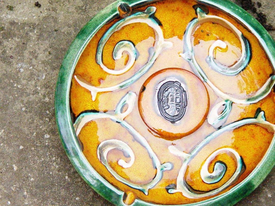 Hand Painted Ceramic Ash Tray - Colorful Pottery Tray for Smoking and ...