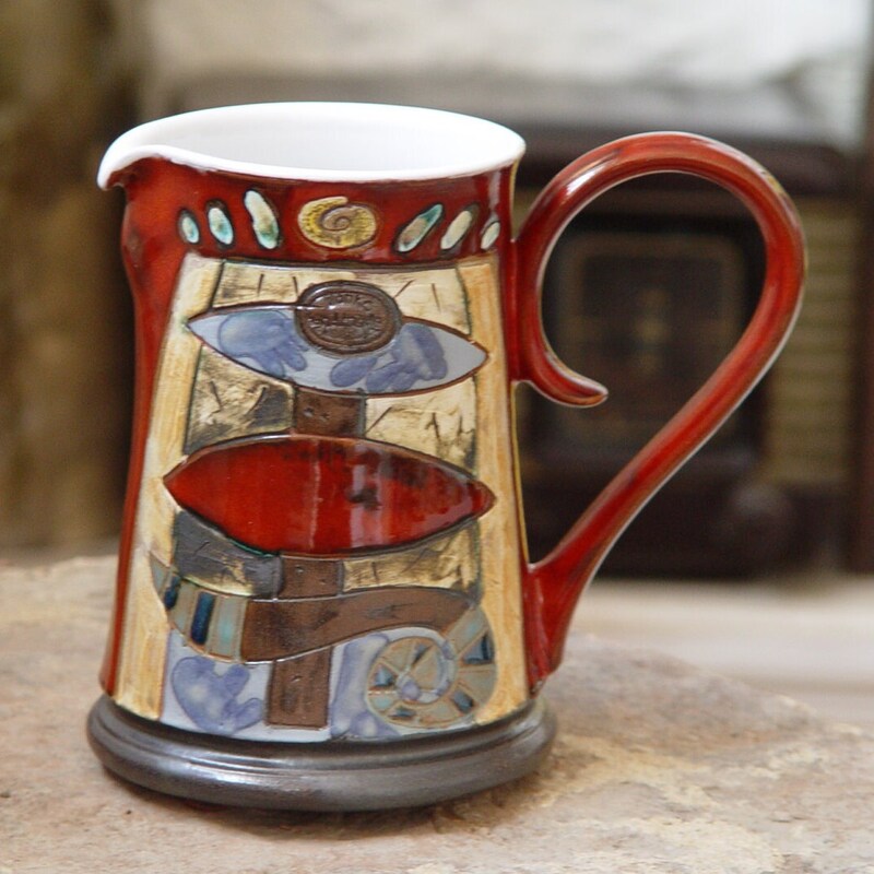 Red Ceramic Pitcher - Etsy
