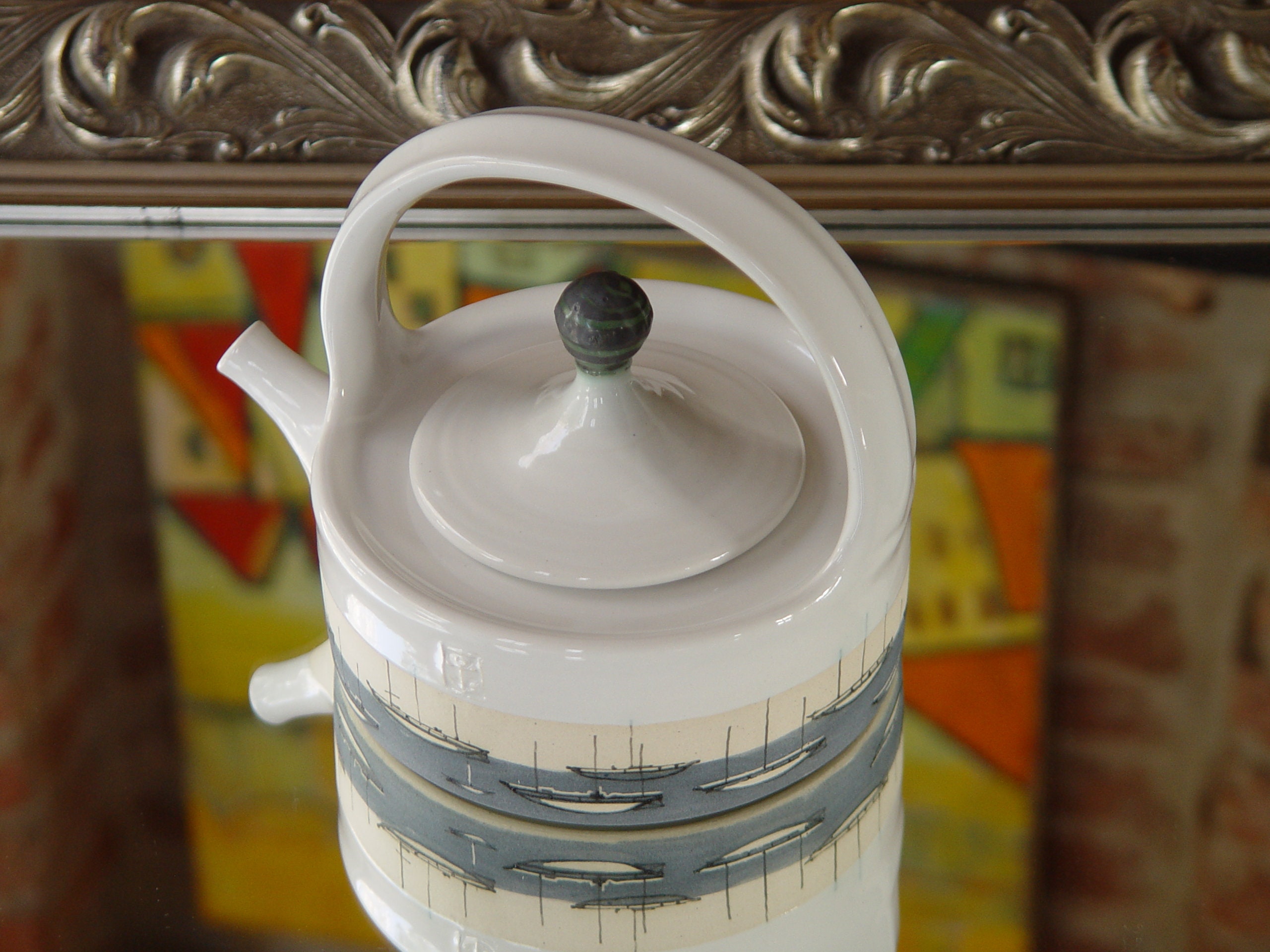 Handmade Stoneware Teapot - Ceramic Tea Pot - Ocean Theme Tea Maker ...