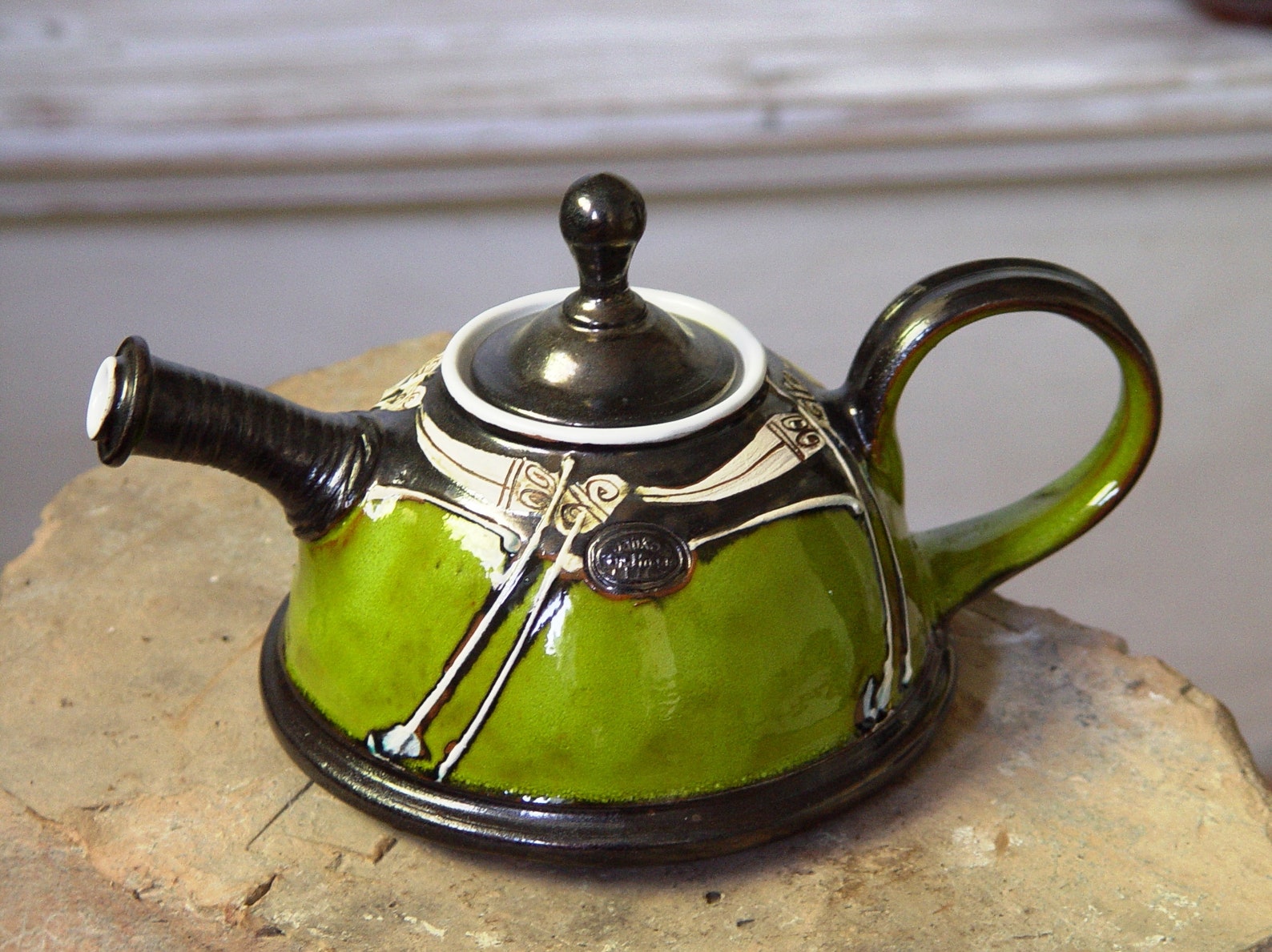 Christmas Gift Wheel Thrown Green Pottery Teapot - Etsy